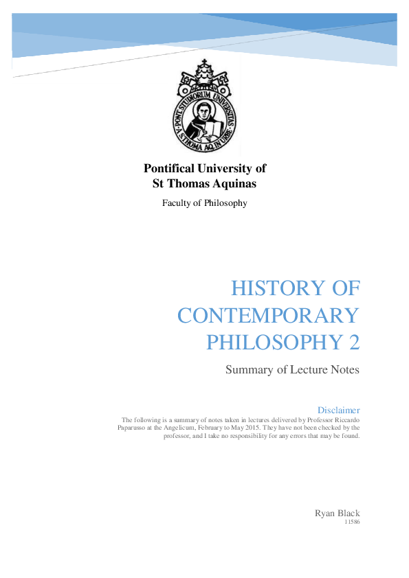 (PDF) contemporary philosophy 2 class notes