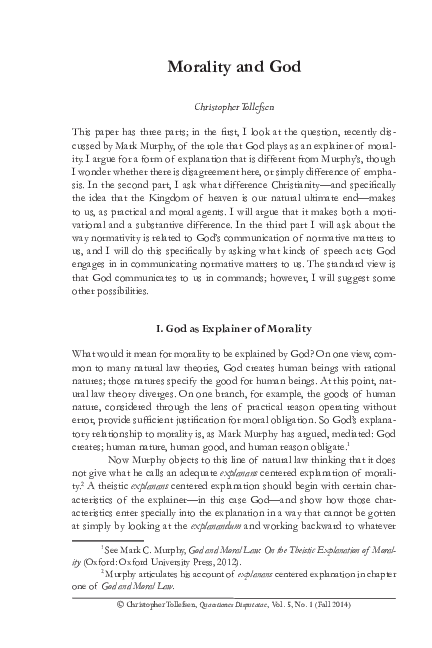 (PDF) Morality and God