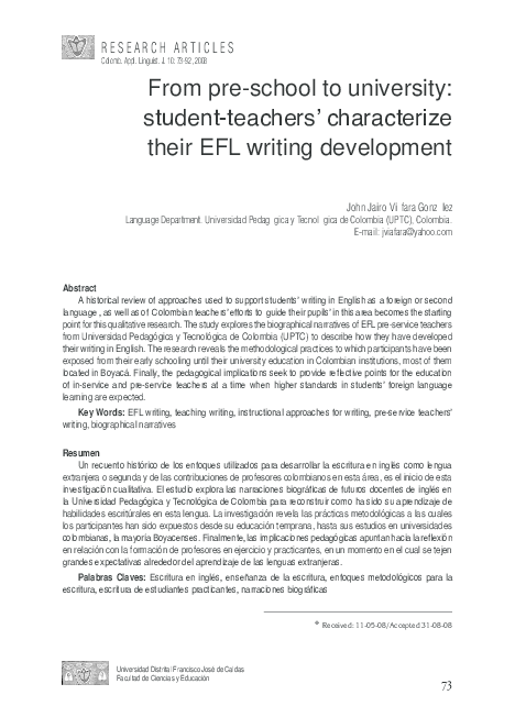 (PDF) From pre-school to university: student-teachers' characterize ...