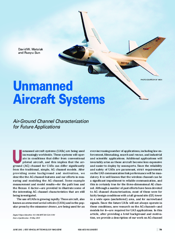 (PDF) Unmanned Aircraft Systems: Air-Ground Channel Characterization for Future Applications