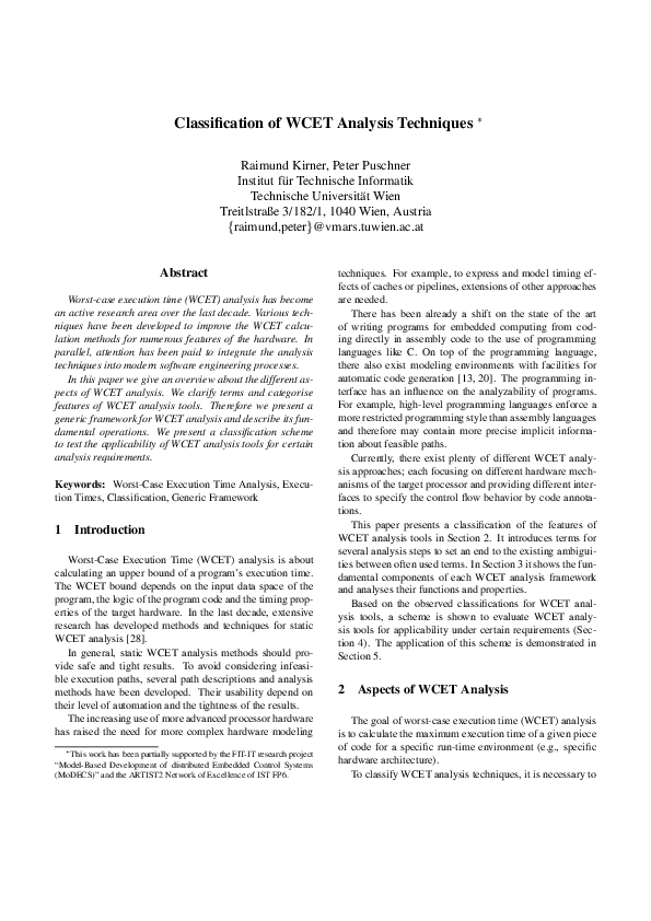 Pdf Classification Of Code Annotations And Discussion Of Compiler Support For Worst Case