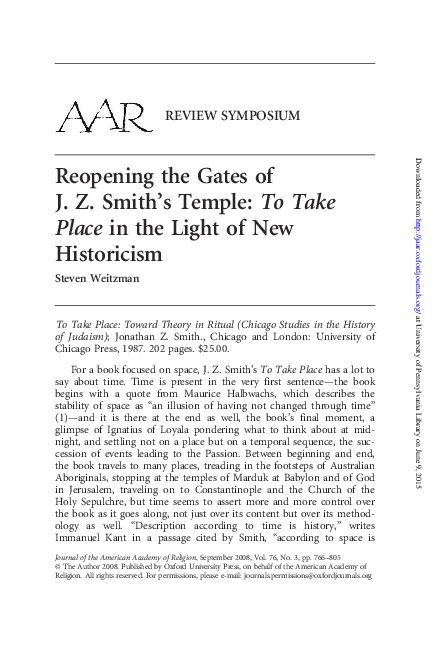 (PDF) Exploring Time and Space in J.Z. Smith's Work