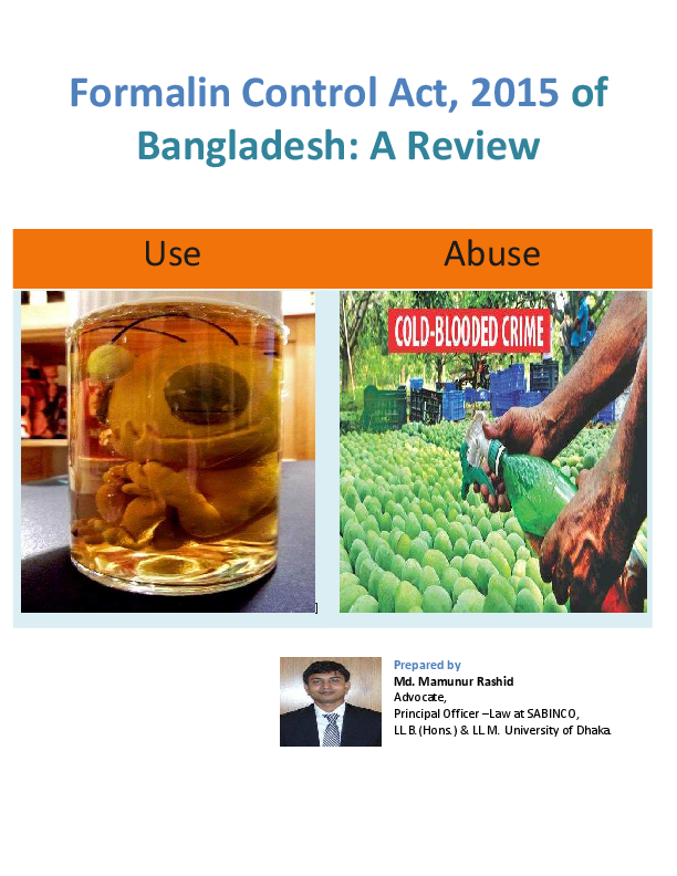 (PDF) Formalin Control Act, 2015 of Bangladesh : A Review