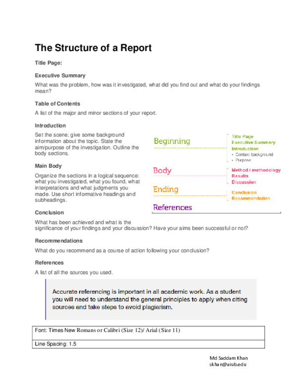 (PDF) Report Structure