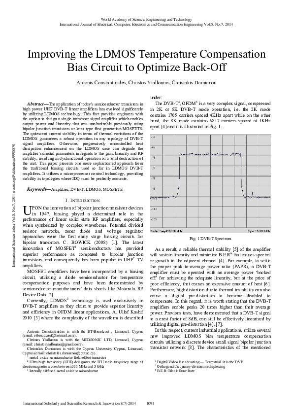 (PDF) Improving the LDMOS Temperature Compensation Bias Circuit to ...