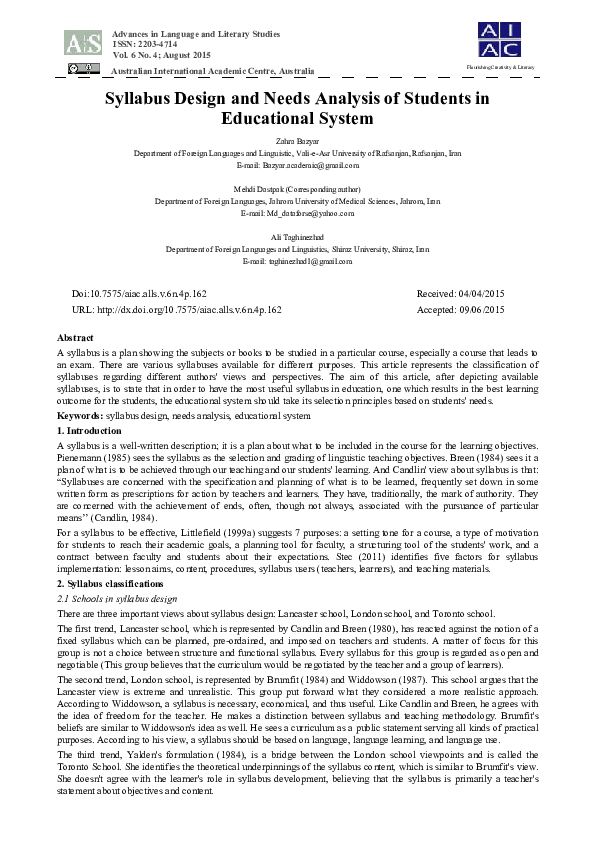 advantages and disadvantages of procedural syllabus