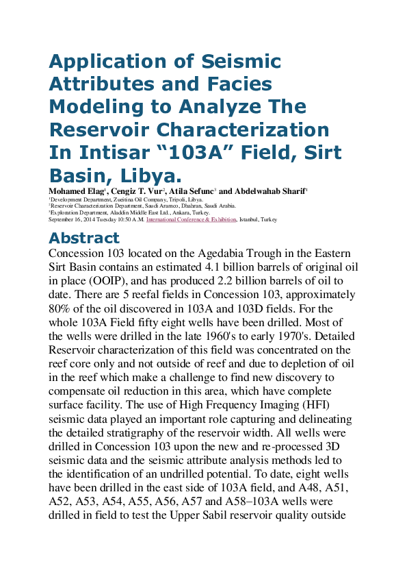 (PDF) Application of Seismic Attributes and Facies Modeling to Analyze ...