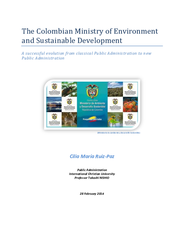 (PDF) The Colombian Ministry of Environment and Sustainable Development ...