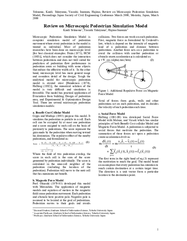 Pdf Review On Microscopic Pedestrian Simulation Model