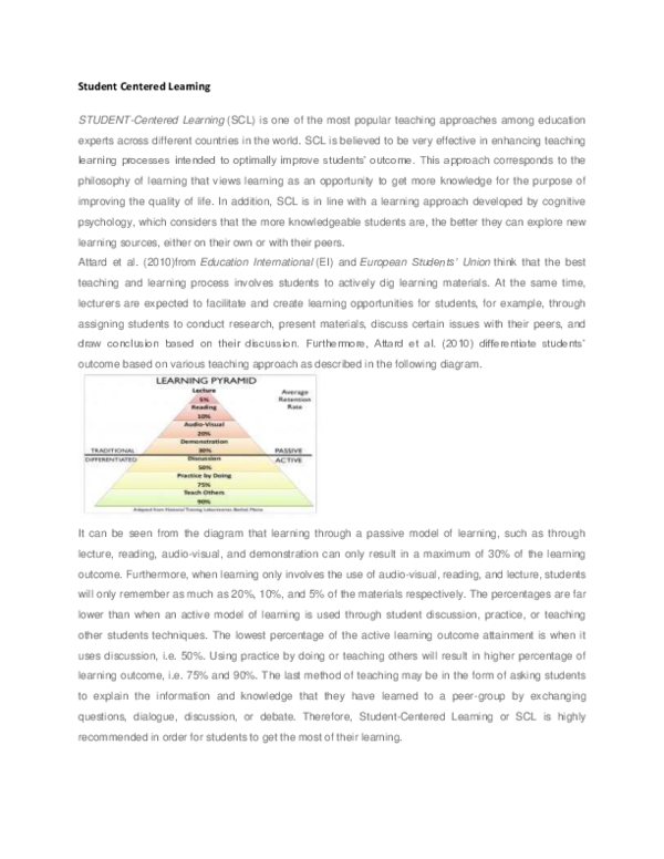 (PDF) Student Centered Learning (SCL)