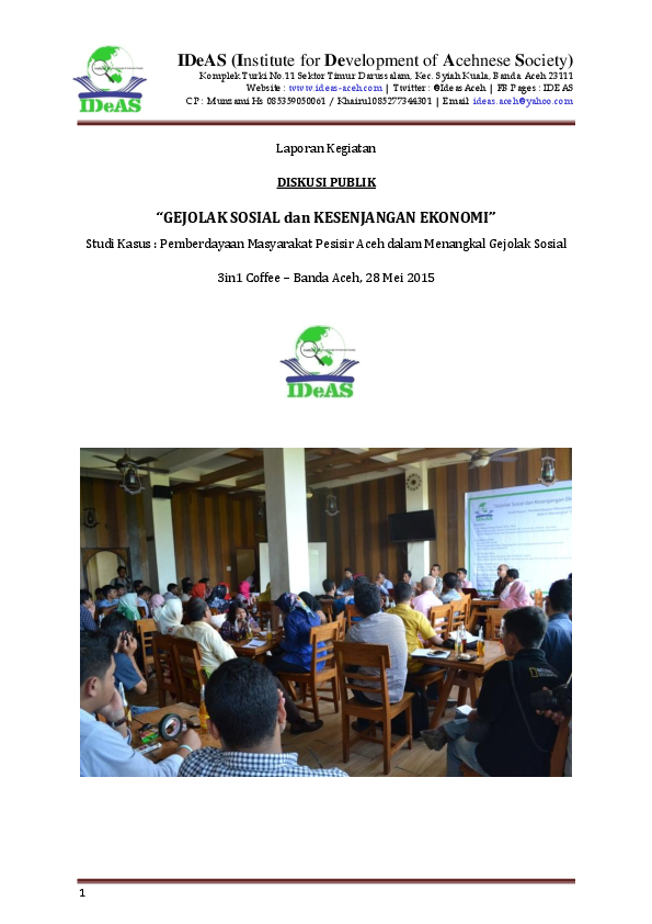 (PDF) Laporan Kegiatan Diskusi Publik - IDeAS