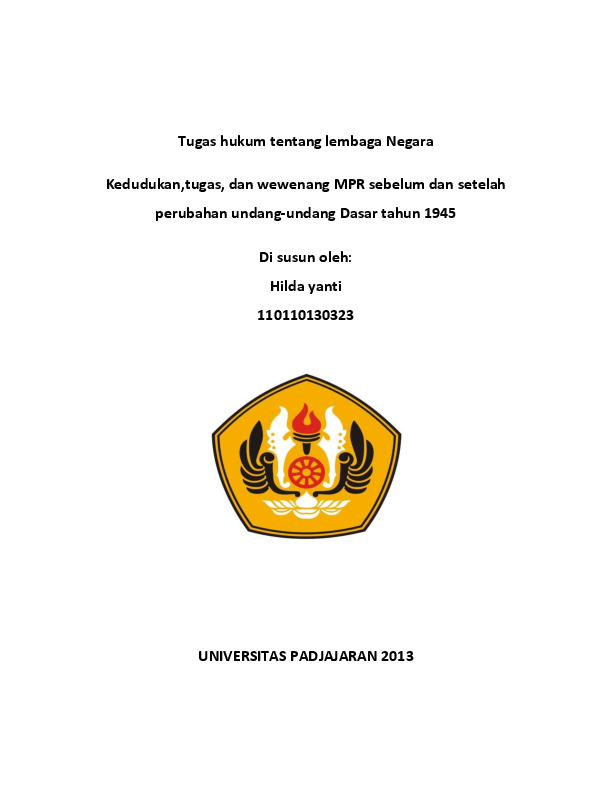 (PDF) Kedudukan,tugas, dan wewenang MPR sebelum dan setelah perubahan ...