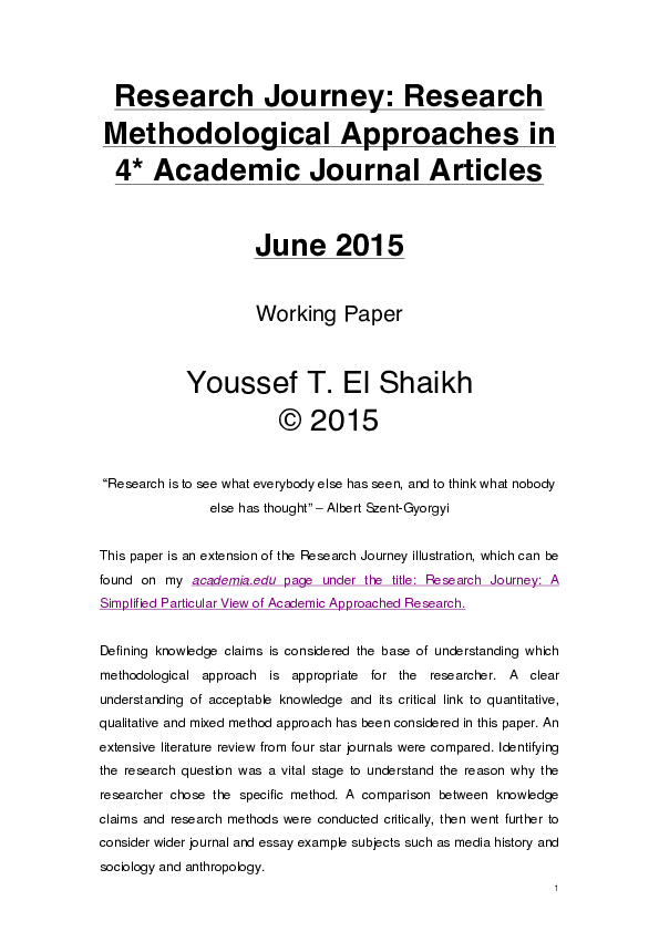 (PDF) Research Journey: Research Methodological Approaches in 4 ...
