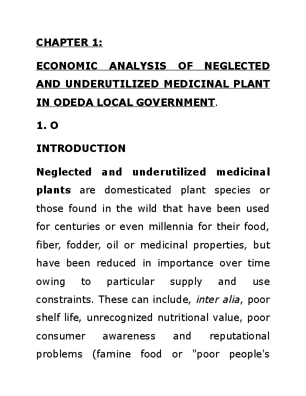 (DOC) Economic value of neglected and underutilized medicinal plants