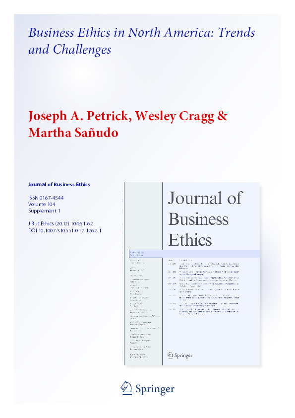 (PDF) Business Ethics in North America: Trends and Challenges