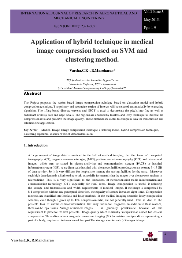 (PDF) Application of hybrid technique in medical image compression ...