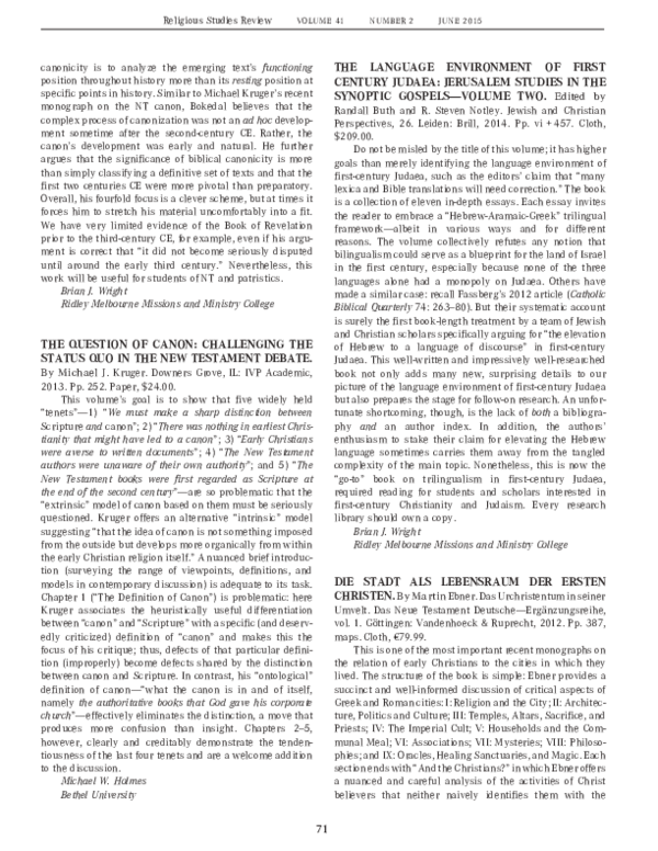 (PDF) Language Environment of First Century Judaea: Jerusalem Studies ...