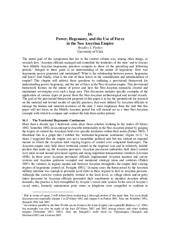 (PDF) Parker B. J. 2014. “Hegemony, Power and the Use of Force in the ...
