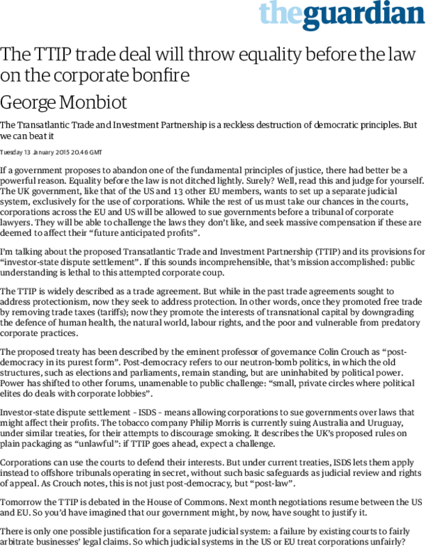 (PDF) TTIP -- THE GLOBAL POWER ELITE