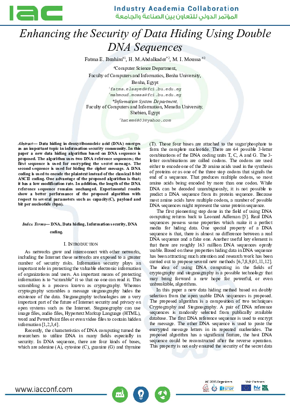 Enhancing the Security of Data Hiding Using Double DNA Sequences
