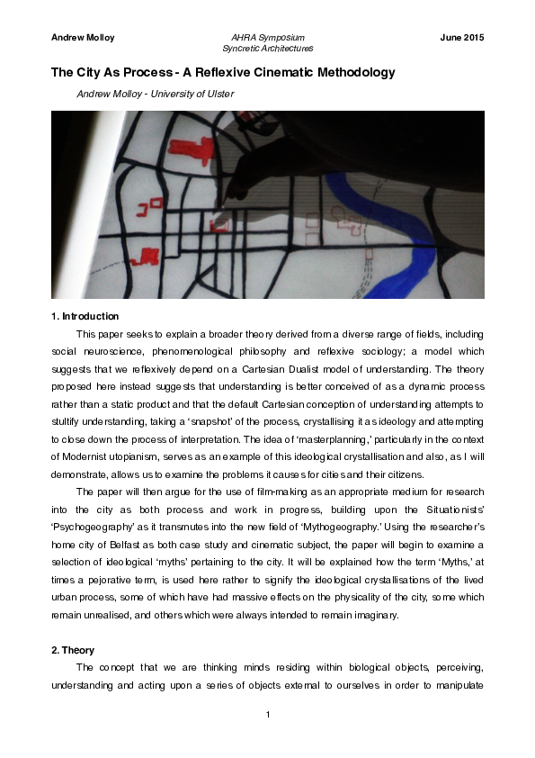 (PDF) The City as Process - a reflexive cinematic methodology