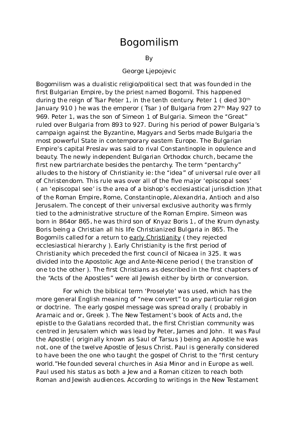 (DOC) Bogomilism