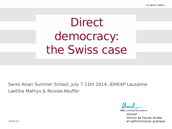 (PPT) Direct Democracy: The Swiss Case