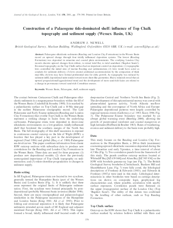 (PDF) Construction of a Palaeogene tide-dominated shelf: influence of ...