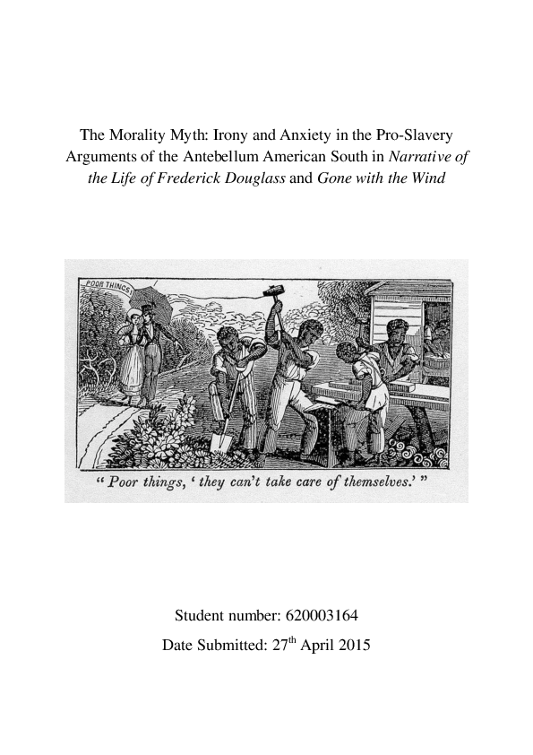 (PDF) The Morality Myth: Irony and Anxiety in the Pro-Slavery Arguments ...