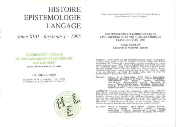 (PDF) Les fondements psychologiques et linguistiques de la méthode des ...