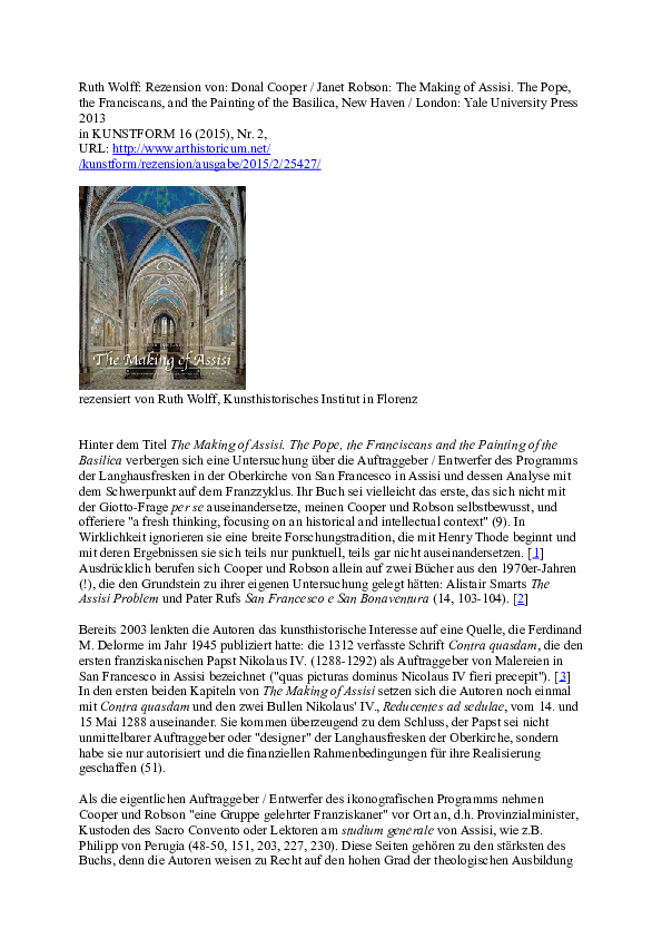 (DOC) Rezension von: Donal Cooper / Janet Robson: The Making of Assisi ...