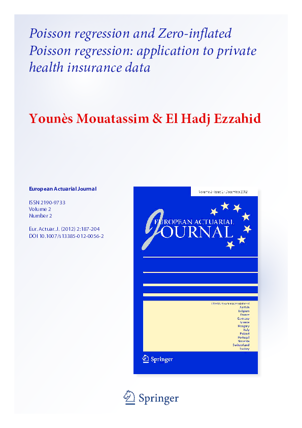 Pdf Poisson Regression And Zero Inflated Poisson Application To