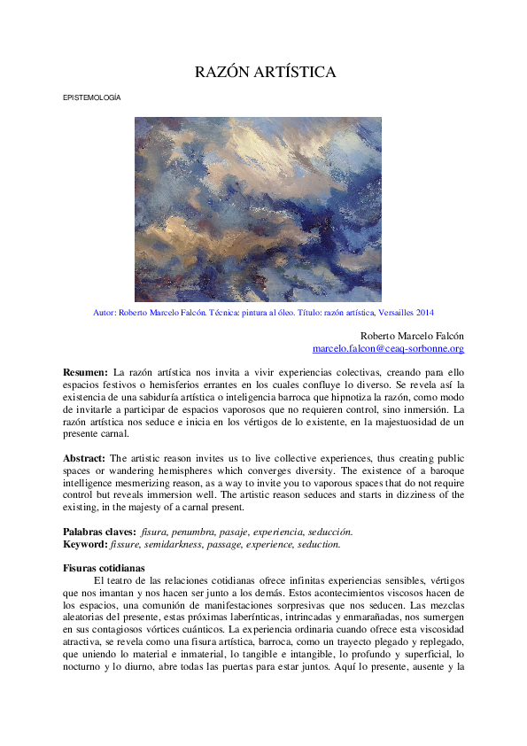 (PDF) Razón artística