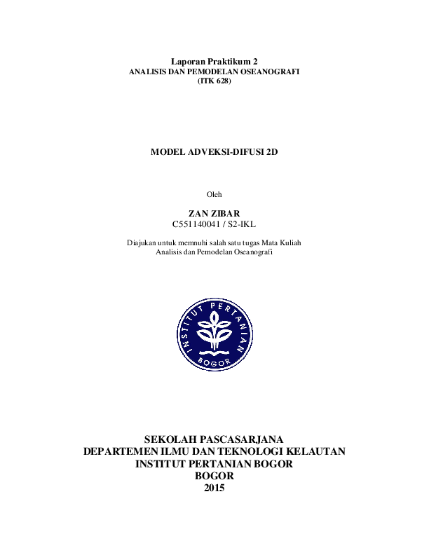 (PDF) Model Adveksi-Difusi 2 Dimensi
