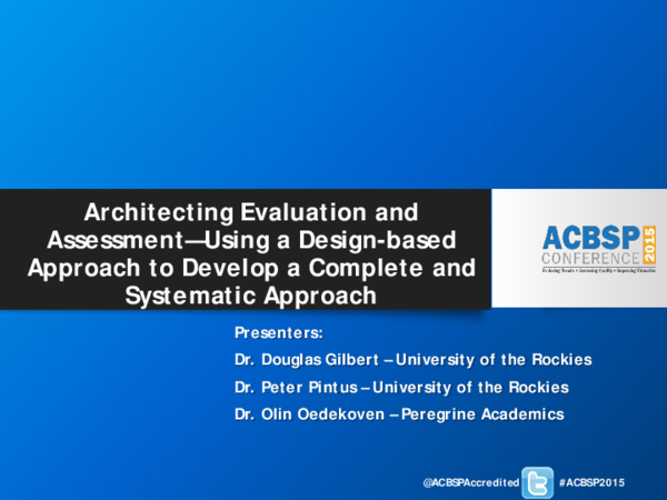 (PDF) Architecting Evaluation and Assessment—Using a Design-based Approach to Develop a Complete ...