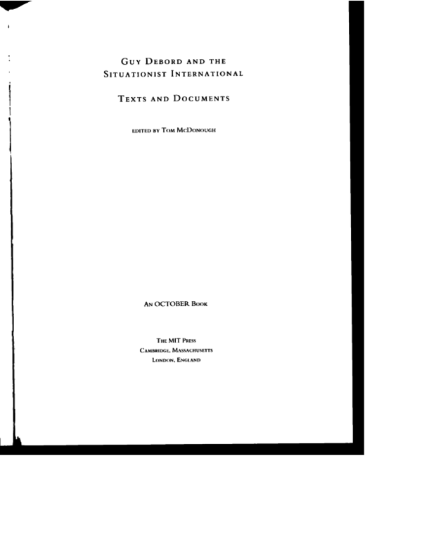 (PDF) Guy Debord and the Situationist International: Texts and Documents