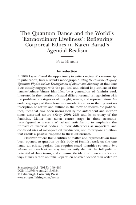 (PDF) The Quantum Dance and the World's 'Extraordinary Liveliness ...