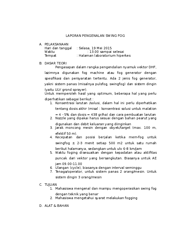 (DOC) LAPORAN PENGENALAN SWING FOG