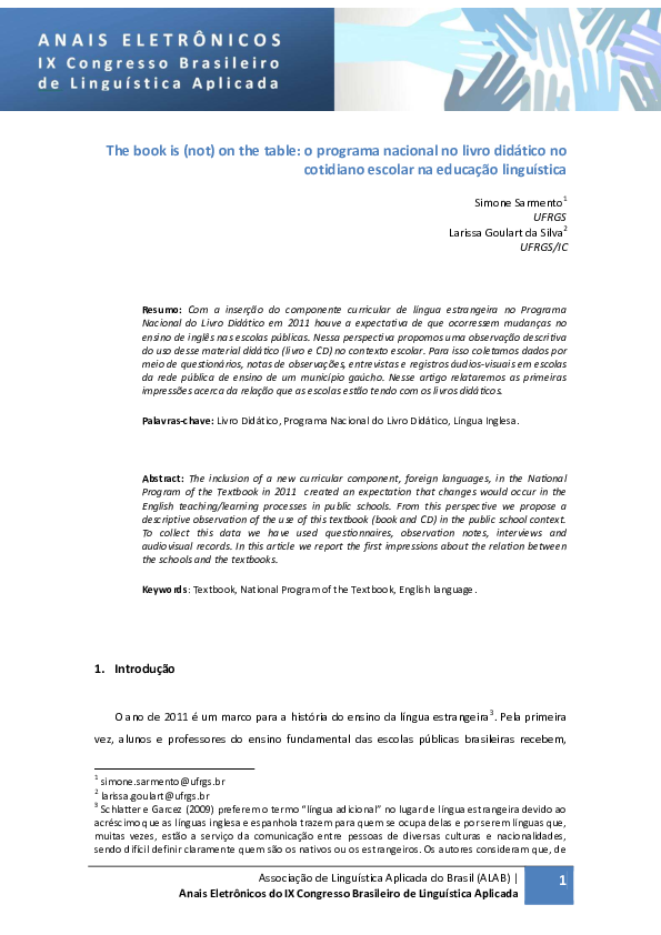 (PDF) The book is (not) on the table: o programa nacional do livro ...