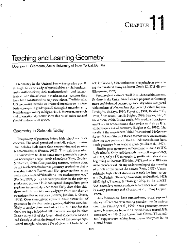 (PDF) Teaching and learning geometry