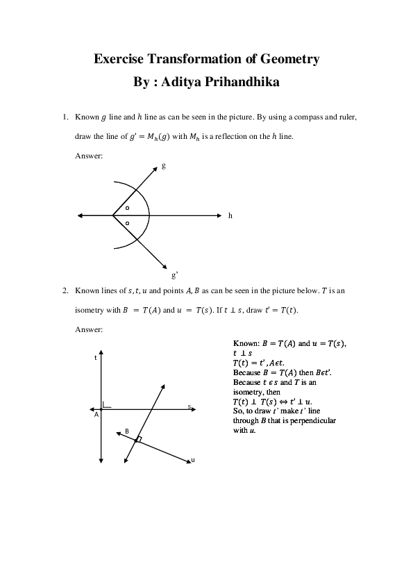 (PDF) Exercise Transformation of Geometry
