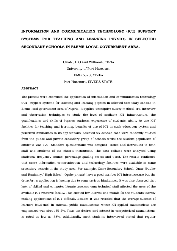 applied information and communication technology a level