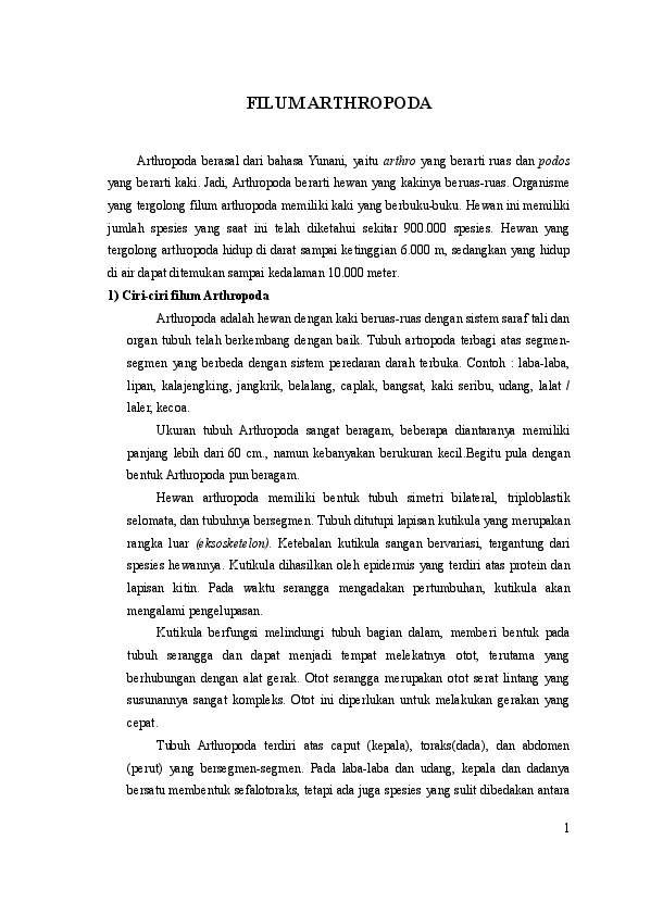 (DOC) FILUM ARTHROPODA