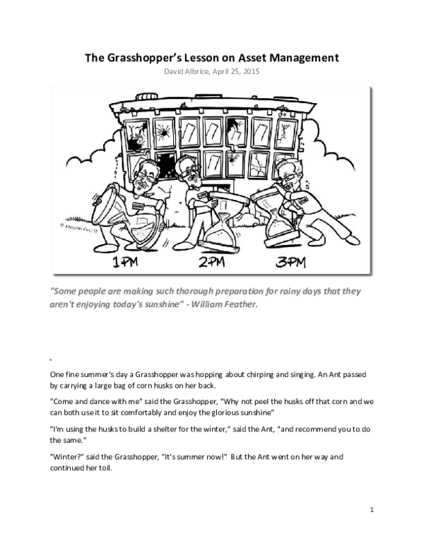 (PDF) The Grasshopper's Lesson on Asset Management