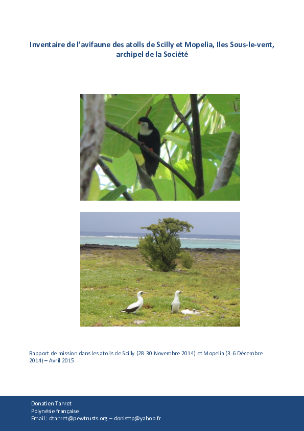 (PDF) Tanret D. 2015. Ornithological inventory of Scilly and Mopelia ...