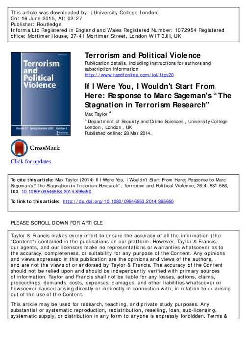 (PDF) If I Were You, I Wouldn't Start From Here: Response to Marc ...