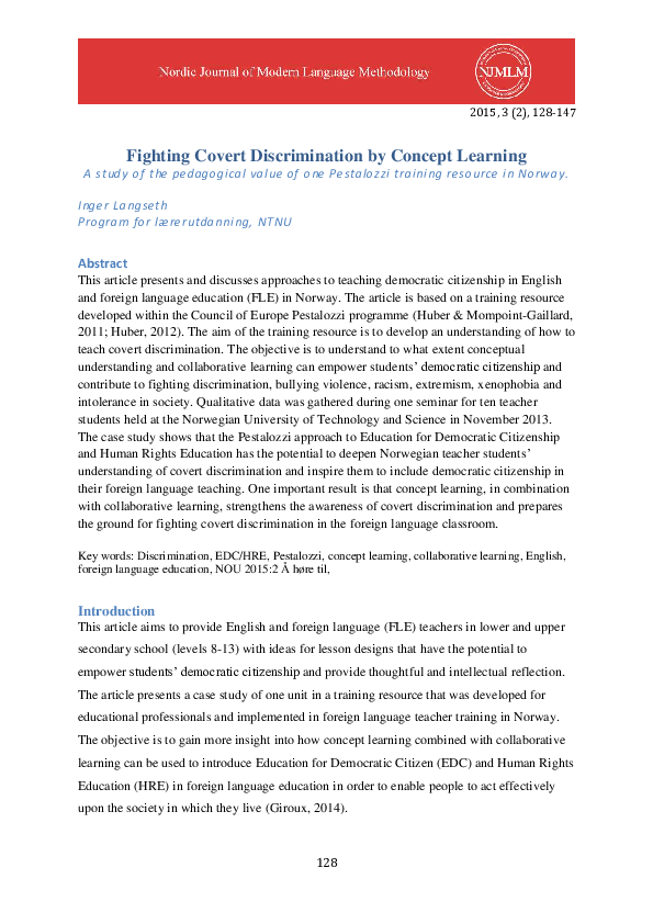 (PDF) Fighting Covert Discrimination by Concept Learning- A study of ...