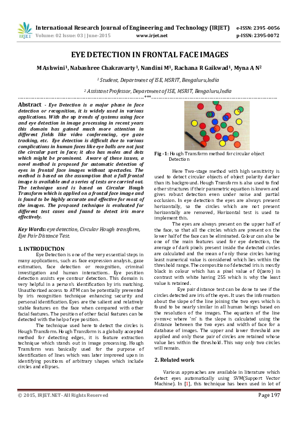 (PDF) IRJET-EYE DETECTION IN FRONTAL FACE IMAGES