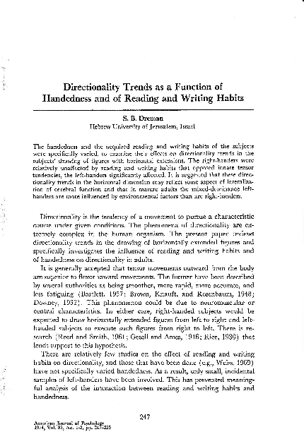 (PDF) Directionality trends as a function of handedness and reading and ...