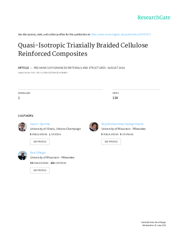 Quasi-Isotropic Triaxially Braided Cellulose-Reinforced Composites